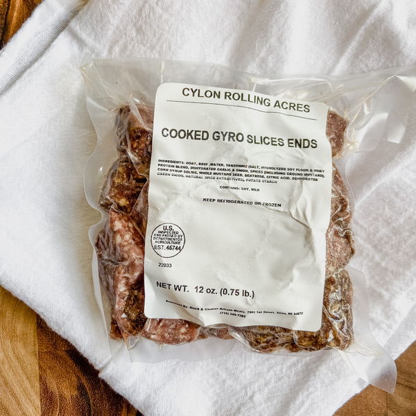 Sliced Goat Gyro Meat - Wisconsin Farm Raised Goat Meat - Cylon Rolling ...